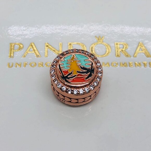 Pandora | Jewelry | Pandora Nightfall Beach Charm Palm Tree Button ...